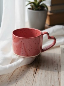 Sinsay - Hrnek s uchem ve tvaru srdce - fuchsiová
