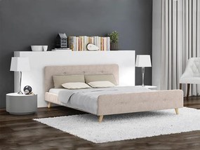 Béžová čalouněná postel AMELIA 120 x 200 cm Matrace: Bez matrace