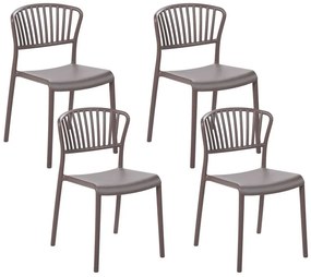 Sada 4 jídelních židlí béžově šedé GELA Beliani