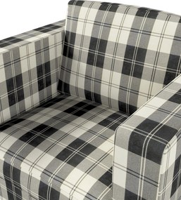 Potah na křesko IKEA Karlanda, krátký barva černá látka pletený vzor, vzorované