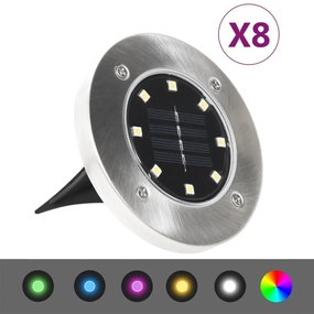 Solární světlo k zapíchnutí do země 8 ks LED RGB barva,  315695