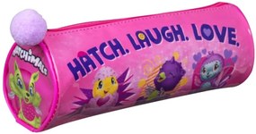 _Ostatní 1_ Oválný školní penál na zip Hatchimals 21x8cm růžový s bambulkou 6659