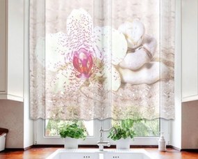 DIMEX | Hotové záclony - kusová fotozáclona Zen VO-140-013 | růžová, béžová, bílá | 140 x 120 cm