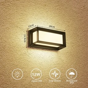 Brilagi - LED Venkovní nást. sv. PARKER LED/12W/230V 3000/4500/6000K černá IP44