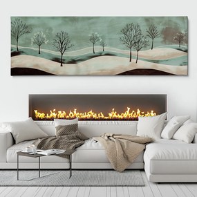 Obraz na plátně - Opuštěné podzimní stromky FeelHappy.cz Velikost obrazu: 120 x 40 cm