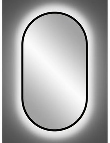 COMAD Koupelnové zrcadlo - APOLLO, 90 x 50 cm, LED osvětlení, černá