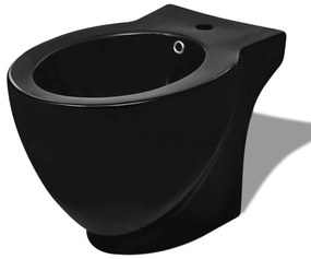 vidaXL Keramické WC a bidet černé