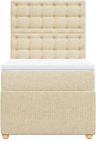 Box spring postel s matrací krémová 80 x 200 cm textil 3291902