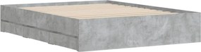 Rám postele se zásuvkami betonově šedý 150 x 200 cm kompozit 3207269