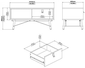Tvilum Konferenční stolek Rain černý MAT/ořech