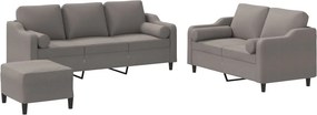 3dílná sedací souprava s polštáři taupe textil 3201865