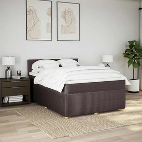 Box spring postel s matrací tmavě hnědá 140x190 cm textil 3289754