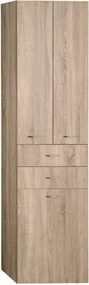 Aqualine Aqualine, ZOJA/KERAMIA FRESH skříňka vysoká s košem 50x184x29cm, dub platin, 51295