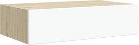 Nástěnné police se zásuvkou 2 ks dub a bílé 40x23,5x10 cm MDF 330250