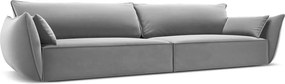 Světle šedá sametová pohovka 248 cm Vanda – Mazzini Sofas
