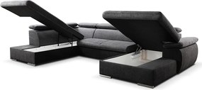 Sedací souprava COOL II | 220x343x191 cm | rozkládací + 2x úložný prostor | PRAVÁ | lounge 18 světle šedá