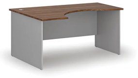 Ergonomický kancelářský pracovní stůl PRIMO GRAY, 1600 x 1200 mm, levý, šedá/ořech