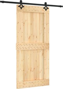 vidaXL Posuvné dveře s kováním 95 x 210 cm masivní borové dřevo [3203149]