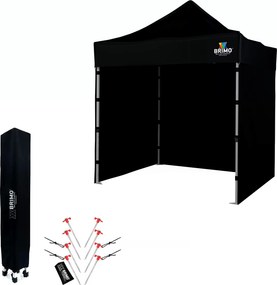 BRIMO Nůžkový párty stan SUPER 2x2 m 3 stěny černý