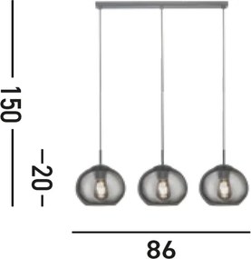 Searchlight 1623-3CL Trojité závěsné svítidlo BALLS ČIRÉ