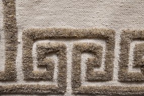 Diamond Carpets koberce Ručně vázaný kusový koberec Greek DESP P86 Ivory White Antique Mud - 300x400 cm