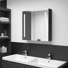 LED koupelnová skříňka se zrcadlem zářivě černá 62 x 14 x 60 cm 326519