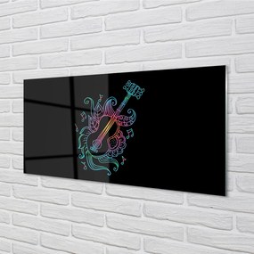 akrylový obraz poznámky barevné kytary 100x50 cm