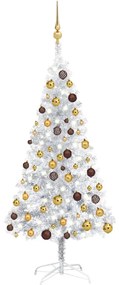 Umělý vánoční stromek s LED a sadou koulí stříbrný 120 cm PET,  3077522 HangarStore.cz