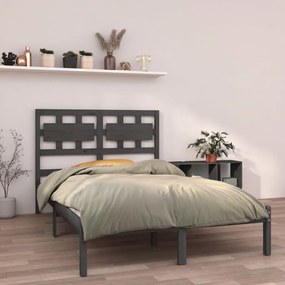 Rám postele šedý masivní dřevo 150 x 200 cm King Size,  3105672