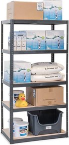 Fistar Regál 200x100x60 cm lakovaný 5-policový, nosnost 750 kg - ČERNÝ