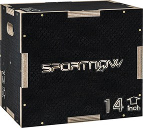 SPORTNOW Plyo box/jump box, robustní, 40,5 x 35,5 x 30,5 cm, černý, rukojeť 10x3,5 cm, do 120 kg