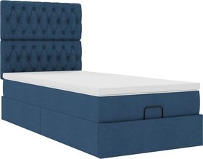 Osmanský rám postele s matrací modrá 90x190cm textil 3314057