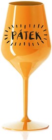 PÁTEK - oranžová nerozbitná sklenička na víno 470 ml