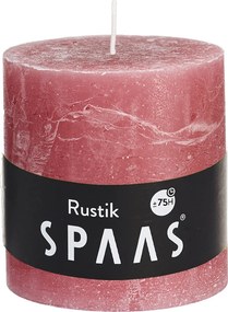 SPAAS Svíčka válec rustikální 10x10cm červeno-růžová