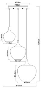 Globo 15548-3HW - Lustr na lanku MAXY 3xE27/40W/230V bílá