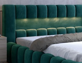 Eltap Čalouněná postel Lamica s úložným prostorem - dřevo Materiál a barva potahu: Monolith 63 - růžová, Rozměry (cm): 160x200