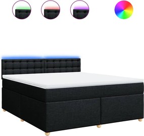 Box spring postel s matrací černá 180x200 cm textil 3289075