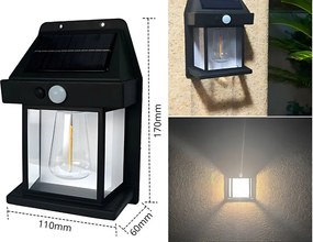 Verk Group Solární lampa se soumrakovým senzorem pohybu 3 režimy vodotěsná 600 lm