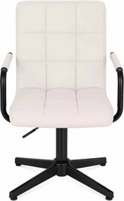LuxuryForm DESIGN Otočná židle VERONA BLACK na černém kříži - bílá