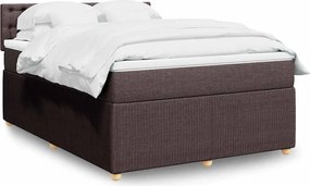 Box spring postel s matrací tmavě hnědá 140x190 cm textil 3287468