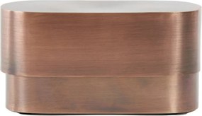 Měděný antik kovový oválný úložný box Samuel - 20*9*10 cm