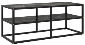 TV stolek černý s černým mramorovým sklem 100 x 40 x 40 cm 322858