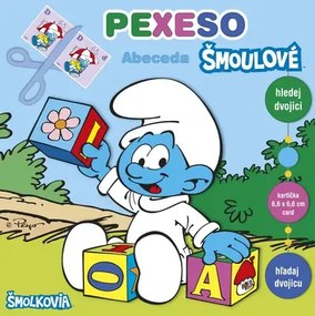 RAPPA Pexeso v sešitu Šmoulí abeceda / Maxi kartičky 6,6x6,6 cm