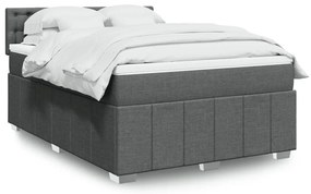 Box spring postel s matrací tmavě šedá 140x200 cm textil 3289406