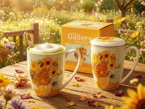 Porcelánový hrnek se lžičkou Van Gogh Sunflowers 360 ml
