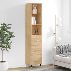 vidaXL Skříň highboard 34,5 x 34 x 180 cm kompozitní dřevo [3189679] Barva: Betonová šedá