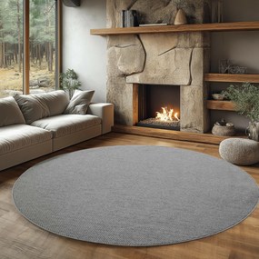 Ayyildiz, Kusový koberec Helix 2200 silver kruh, 120x120, šedá, chodba / předsíň