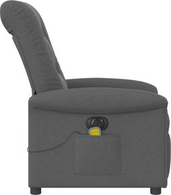 Elektrické masážní polohovací křeslo tmavě šedé textil 3303245