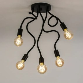 Stropní černé svítidlo Flexi Bulb 5 Black
