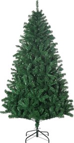HOMCOM Umělý vánoční stromek 180 cm, umělý vánoční stromek s 1000 hroty, vánoční stromek, vánoční dekorace včetně kovového stojanu do interiéru